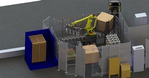 Custom Designed Robotic Cell Tank Palletizing Mj Engineering