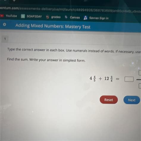 Find The Sum Write Your Answer In Simplest Form 4 45 12 34