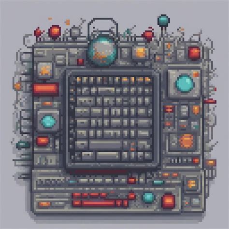 Pixel Art Keyboard Showcases Classic Design With Vibrant Buttons Premium AI Generated Image