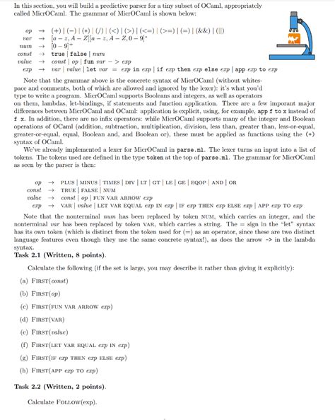Solved In This Section You Will Build A Predictive Parser Chegg Com