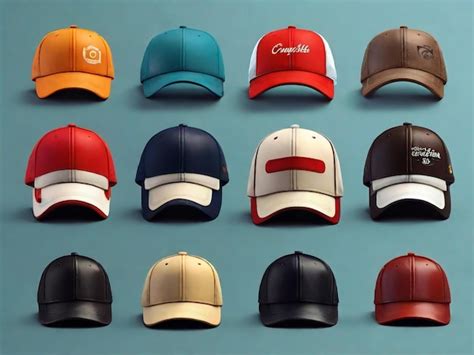 Premium Photo Editable Caps Collection Template Design
