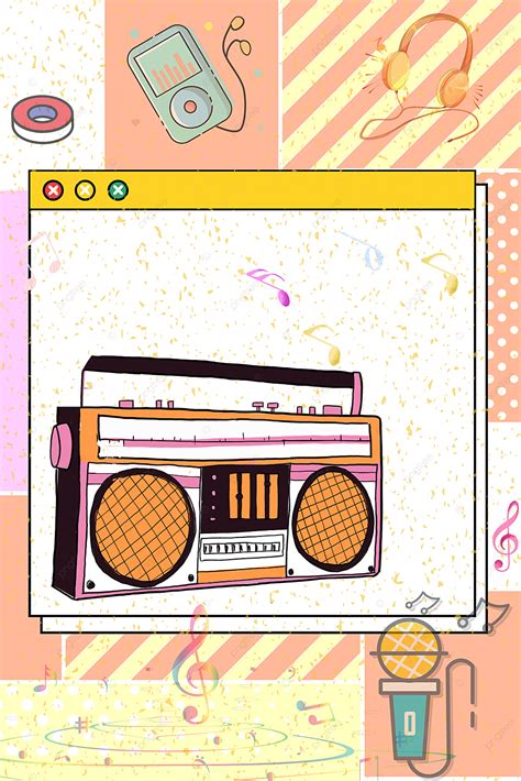 간단한 복고풍 음악 축제 음악 테두리 배경 배경 화면 및 일러스트 무료 다운로드 Pngtree