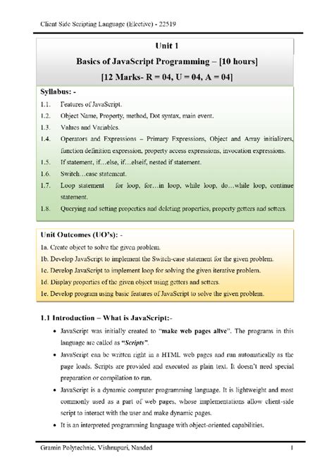 Css Notes Client Side Scripting Language Elective 22519 Unit 1