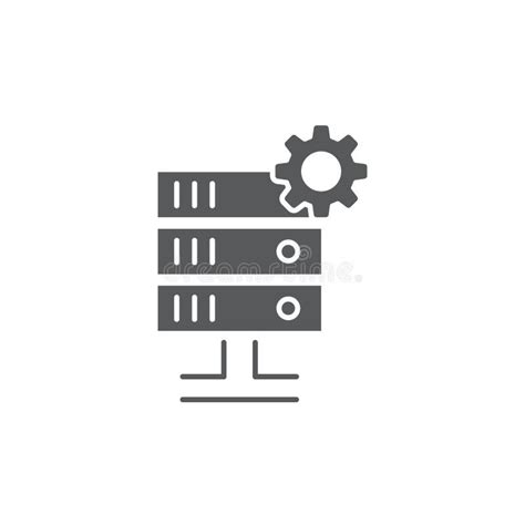 Database Settings Vector Icon Symbol Isolated On White Background Stock