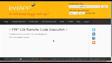 Bwapp Php Cgi Remote Code Execution Youtube