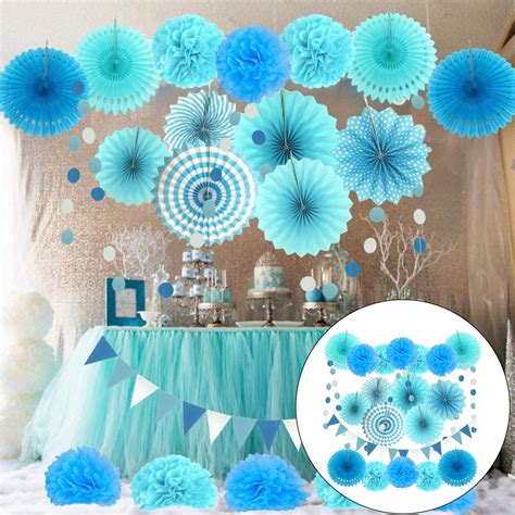 Party Supplies Decoration Hanging Paper Fans Pom Poms Flowers Garlands