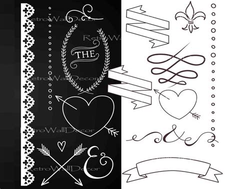 Two Different Designs With Ribbons And Hearts