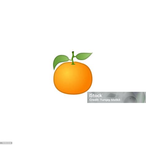 Ikon Vektor Segar Oranye Buah Jeruk Keprok Terisolasi Oranye Eksotis Emoji Ilustrasi Emoticon