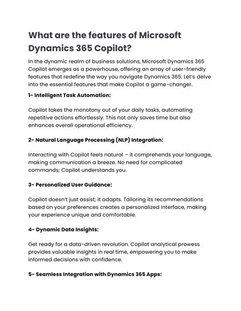 PPT How Does Microsoft Copilot Transform Work In Dynamics Business Central PowerPoint