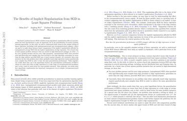 The Benefits Of Implicit Regularization From SGD In Least Squares