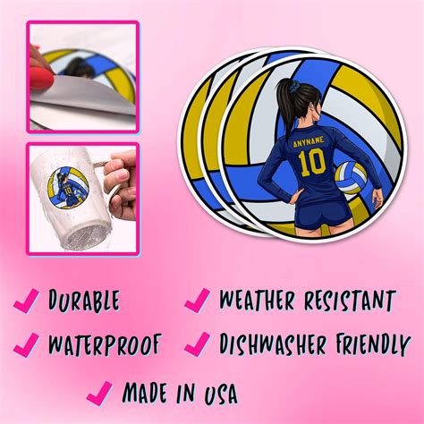Custom Volleyball Player Sticker Personalized Volleyball Women Sports
