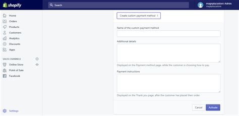 Steps To Create A Custom Manual Payment Method On Shopify