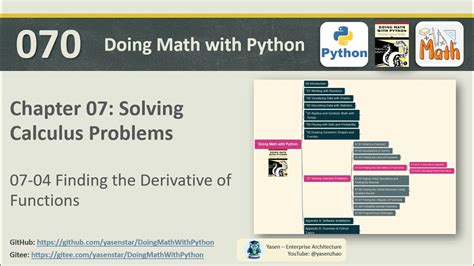 Math With Python 070 07 04 Find Function Derivative 解决微积分问题 函数的导数