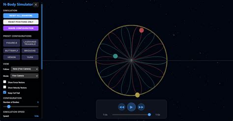 Interactive Three Body Simulator Featuring 2d And 3d Periodic Orbits