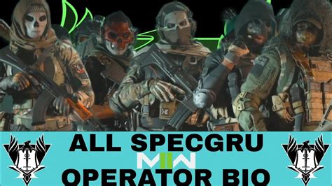 All Specgru Operator Bio Call Of Duty Modern Warfare 2 Youtube