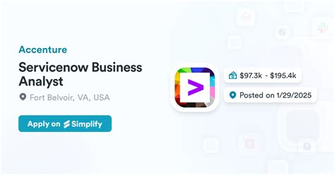 Servicenow Business Analyst Accenture Simplify Jobs