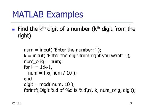 Ppt Matlab Examples Powerpoint Presentation Free Download Id3203886