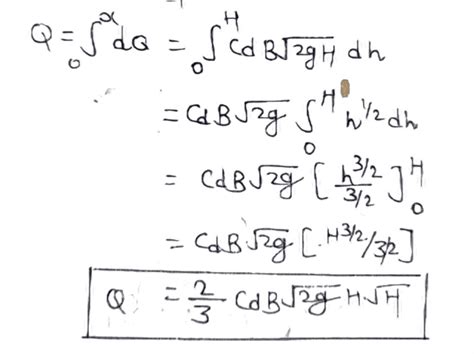 Rectangular Notch Or Shesporested Weir Formula