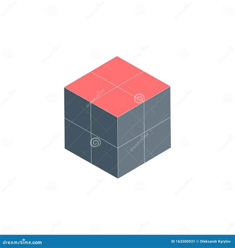 Colorful 3d Isometric Cube Geometric Shape Puzzle Built Modern Design