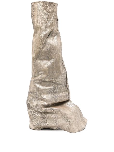 Rick Owens Drkshdw Fetish Boots Gold Farfetch Uk