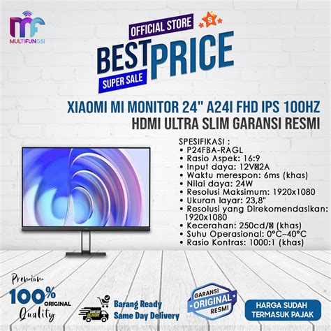 Jual Xiaomi Mi Monitor A I FHD IPS Hz HDMI Ultra Slim Garansi Resmi Shopee Indonesia