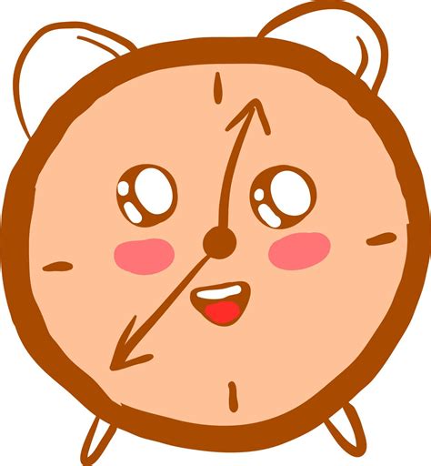 Cute Happy Clock Illustration Vector On White Background 13518298