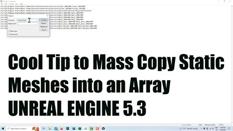 Cool Tip To Mass Copy Static Meshes Into An Array In Unreal Engine 53 Youtube