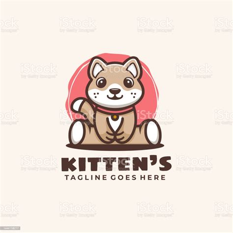재미 있은 새끼 고양이 마스코트 만화 캐릭터 벡터 로고 일러스트 레이 션 그래픽 디자인 템플릿 영감 아이디어 로고에 대한 스톡 벡터 아트 및 기타 이미지 Istock