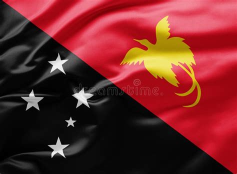 Waving National Flag Of Papua New Guinea Stock Illustration