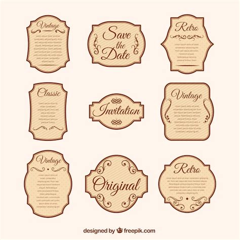 Free Vector Several Vintage Text Frames
