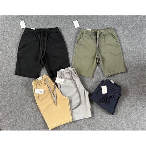 กางเกงขาสั้นผู้ชาย Hm ทรงยาวซิปหน้า ผ้าเวสปอยท์ เรียบๆแต่มีไสต์ Shopee Thailand