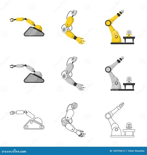 Isolated Object Of Robot And Factory Icon Collection Of Robot And