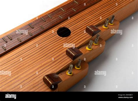 Vintage Zither Stringed Musical Instrument Strings Fretboard Soundhole Bridge Pins Old