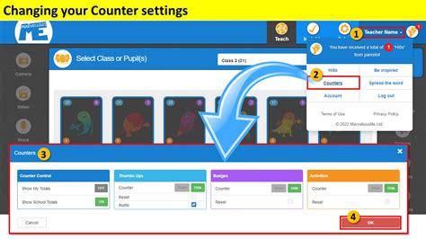 Marvellousme How To Switch On And Reset Counters Including Setting Audio Ping For Thumbs Up