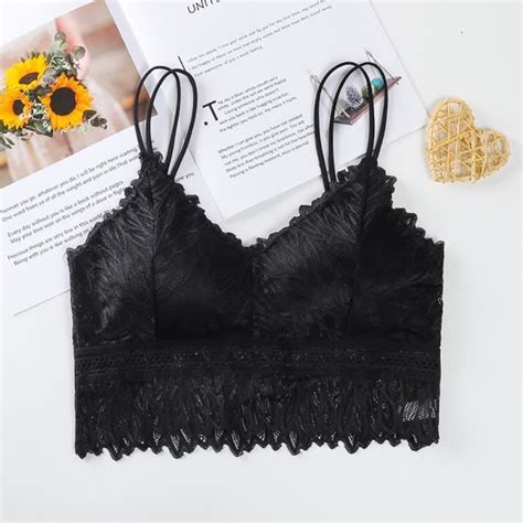 Brassiere Pour Femme Sexy Lace Wrap Chest Tube Top Beauty Back Bra Camisole Base Noir Noir