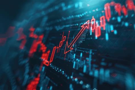 Red And Blue Digital Stock Market Data Premium Ai Generated Image