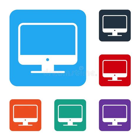 White Computer Monitor With 18 Plus Content Icon Isolated On White Background Age Restriction