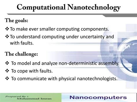 Nanocomputers Or Future Computer Nanotechnology Ppt