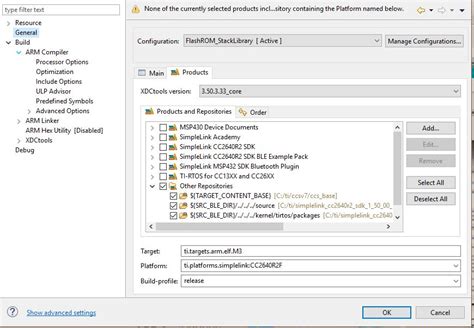 Rtoscc2640r2f Build Error While Compiling Examples From Cc2640r2 Sdk Bluetooth Forum