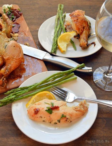 Goat Cheese Sun Dried Tomato And Basil Stuffed Chicken Sugar Dish Me