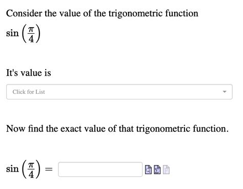 Solved Consider The Value Of The Trigonometric