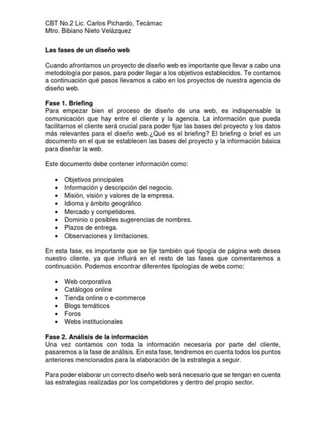 Las Fases De Un Diseño Web Bnietov Pdf Posicionamiento En Buscadores Red Mundial