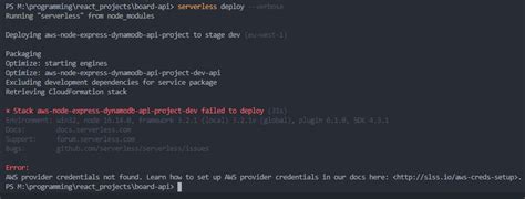 Failed To Deploy Aws Provider Credentials Not Found · Serverless Serverless · Discussion 10725