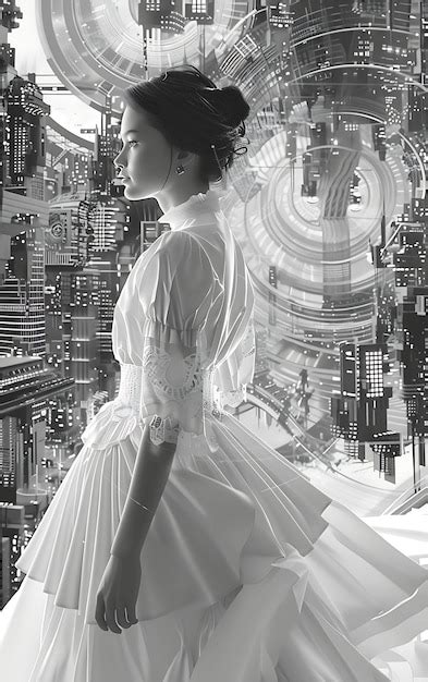 Premium Photo Tall Young Girl Model With Avant Garde Architectural