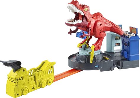 Hot Wheels GWT32 - City T-Rex Attacke Dinosaurier Trackset Spielset mit ...