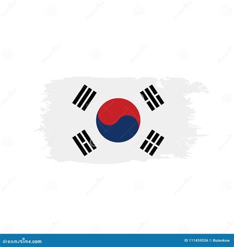 South Korean Flag Vector Illustration Stock Vector Illustration Of