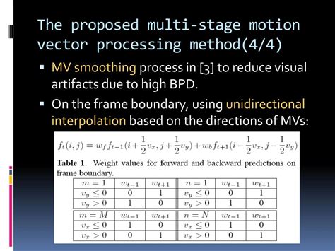 PPT A NOVEL MULTI STAGE MOTION VECTOR PROCESSING METHOD FOR MOTION COMPENSATED FRAME