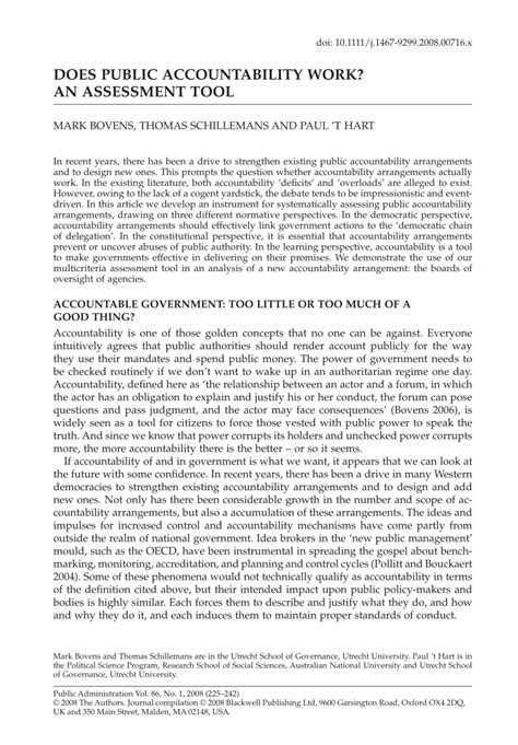 Pdf Does Public Accountability Work An Assessment Tool