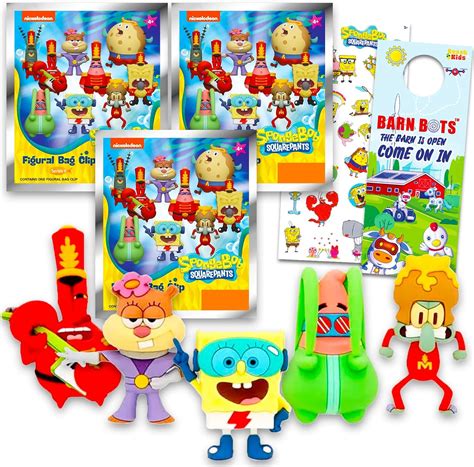 Spongebob Blind Bags Series 6 Party Favors Bundle ~ 3 Pack Mystery Keychain Figures
