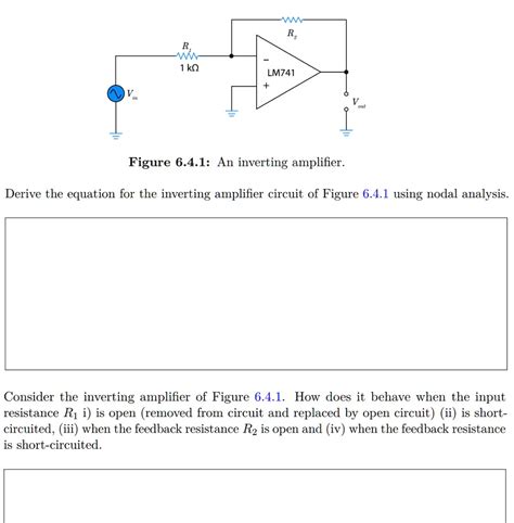 Vin R Ww 1 Ww R Lm741 Vout Figure 641 An Inverting Amplifier